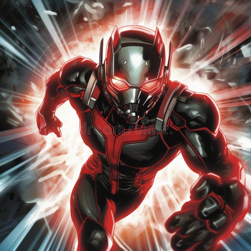 Dynamic Ant Man Comic Art in the Style of Magali Villeneuve Stock ...