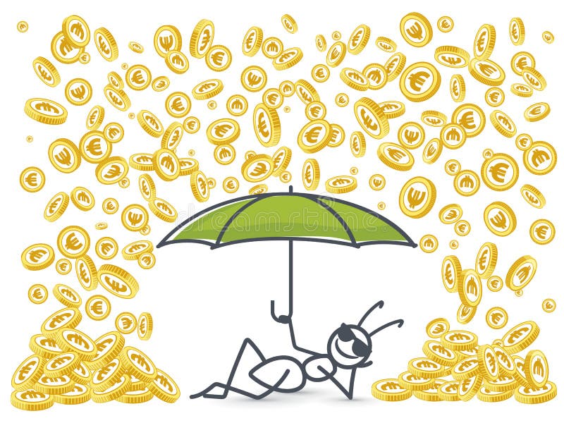 Ant and money rain stock vector. Illustration of money - 83913000