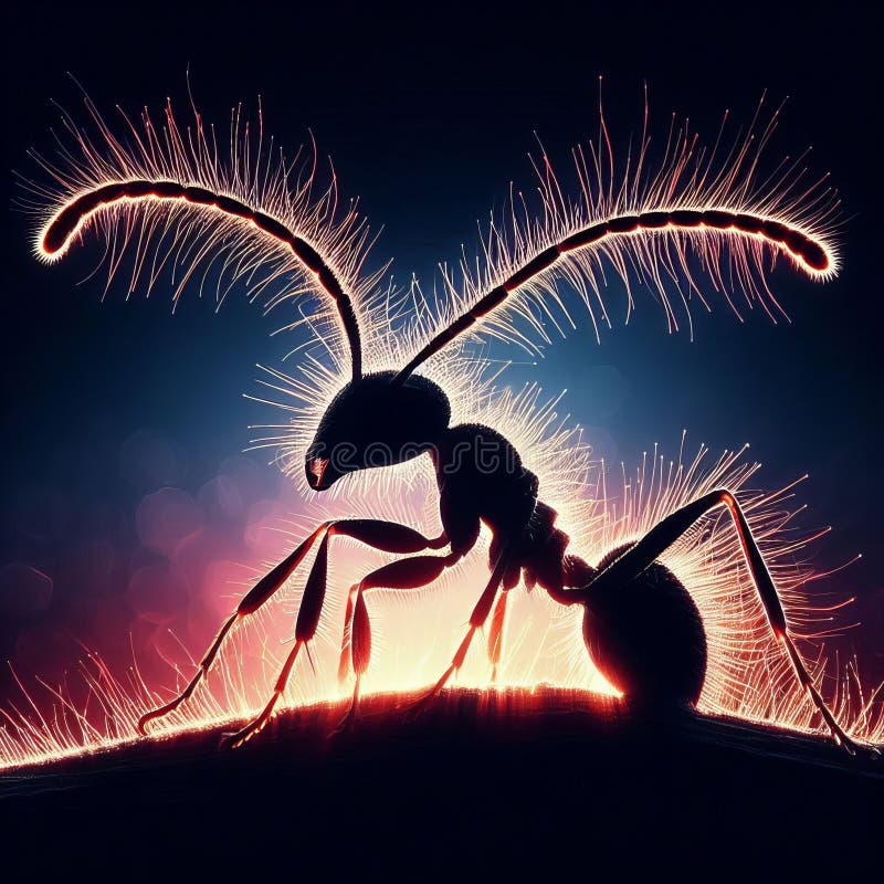 Ant S Antennae Silhouetted Edge Lighting Stock Illustration ...