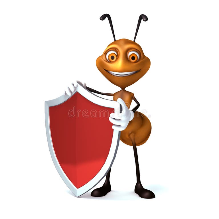 Ant with shield stock illustration. Illustration of shield - 47450399