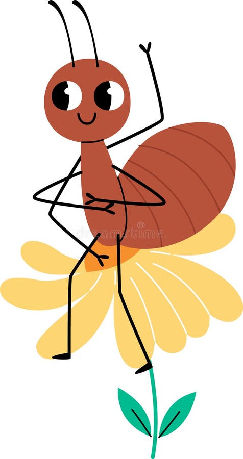 Ant Sitting on Flower stock vector. Illustration of flower - 311866265