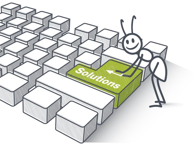 Ant and solutions stock vector. Illustration of computer - 83908478