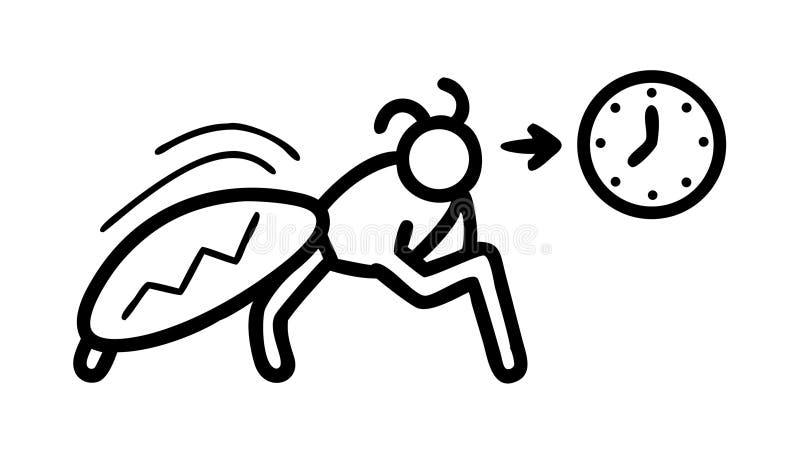 Ant Time Management Icon, Productivity and Deadline Concept, Vector ...