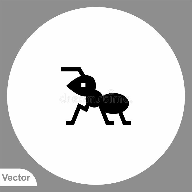 Ant Vector Icon Sign Symbol Stock Vector - Illustration of carrying ...