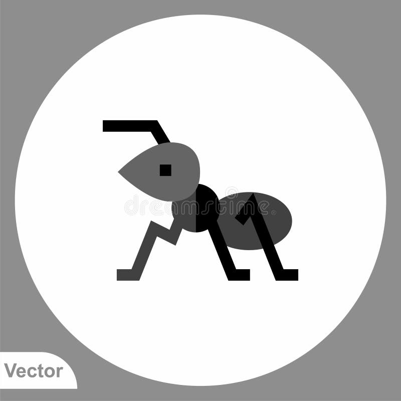 Ant Vector Icon Sign Symbol Stock Vector - Illustration of black ...