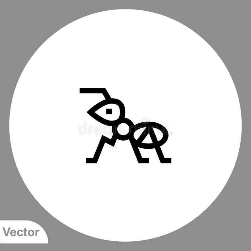 Ant Vector Icon Sign Symbol Stock Vector - Illustration of icon ...