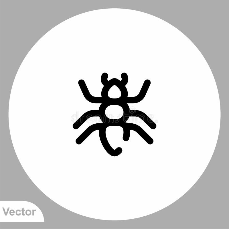 Ant Vector Icon Sign Symbol Stock Vector - Illustration of butterfly ...