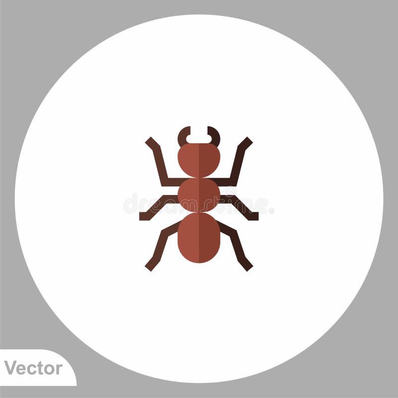 Ant Vector Icon Sign Symbol Stock Vector - Illustration of outline ...