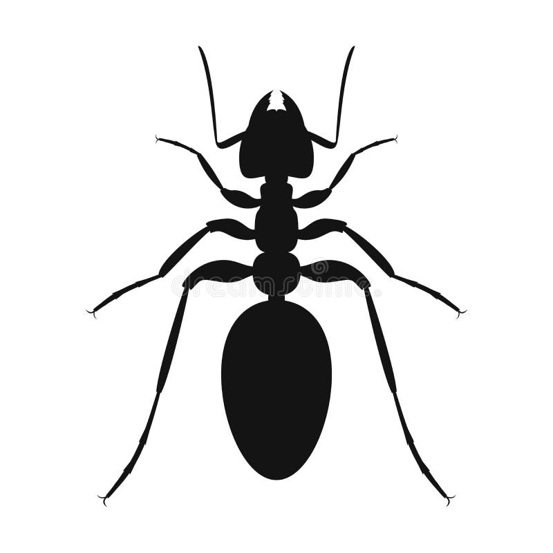 Ant Vector Logo in Flat Design. Black Ant Icon Isolated Stock ...