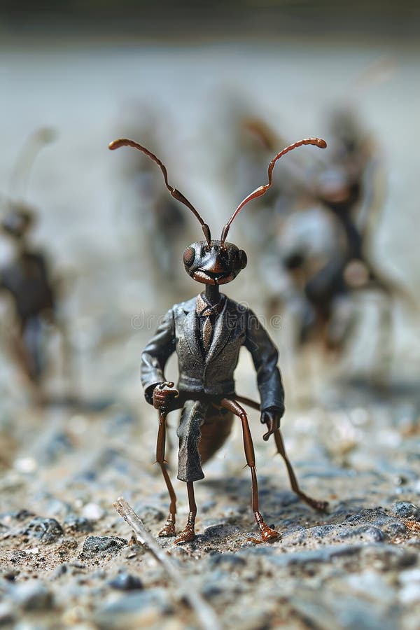 An Ant Wearing a Miniature Suit Leading a Team in Project Management ...