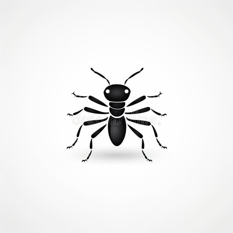 Bold Graphic Illustration of a Black Ant in Stylized Vector Stock ...