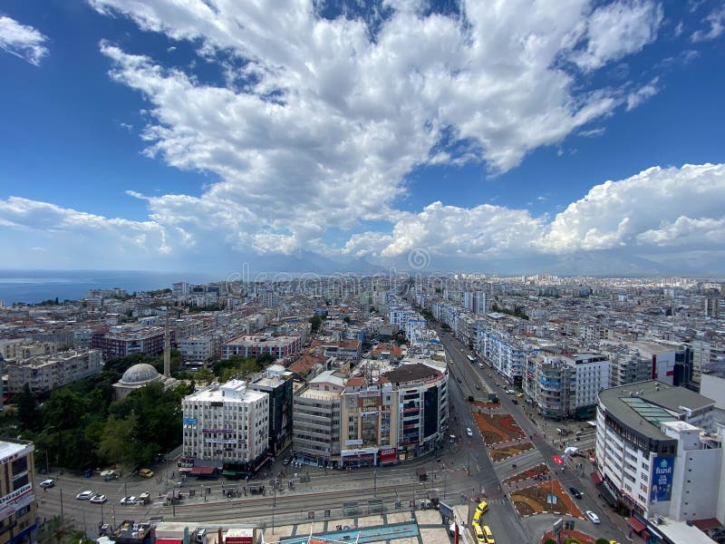 Antalya City View with Mountain and Cloudy Skies Editorial Stock Image ...