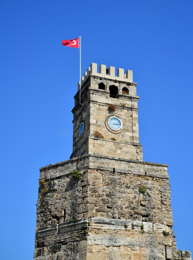 Antalya Clock Tower stock image. Image of built, tower - 267356767