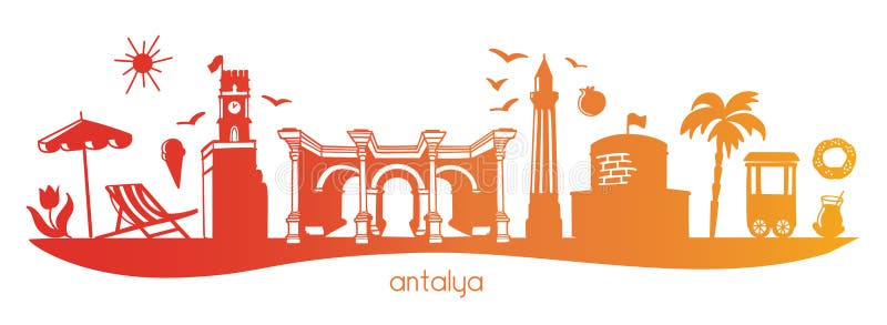 Antalya Composition Horizontal Long Gradient Stock Vector ...