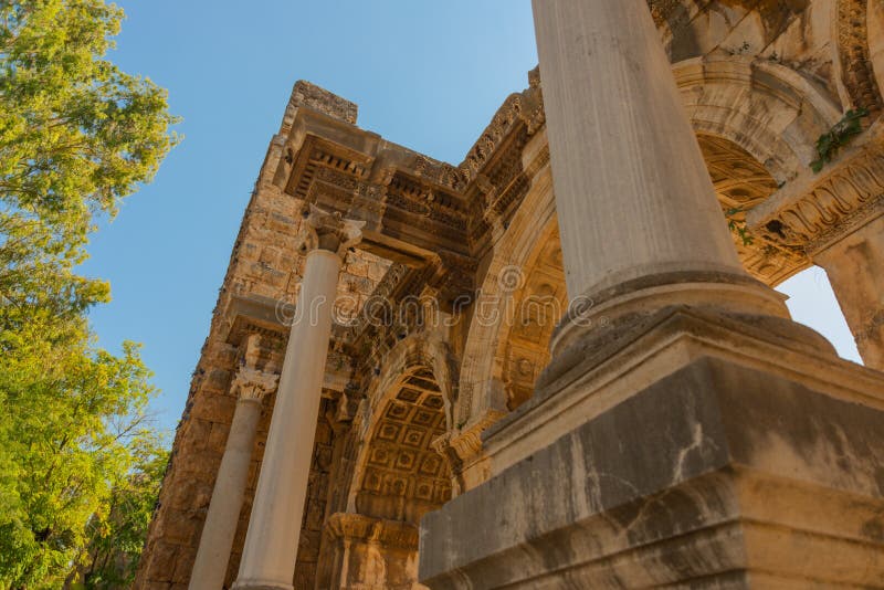 ANTALYA, TURKEY: Adrian Gate. Antique Ancient Construction of Marble ...