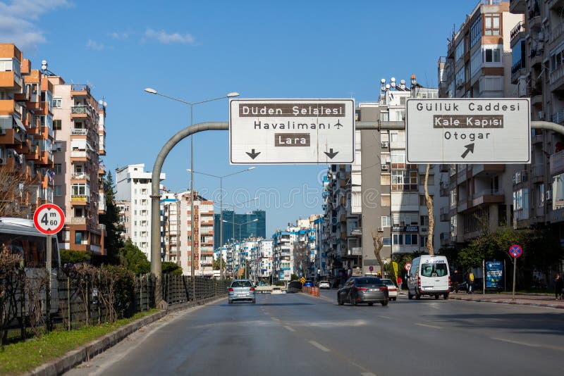 Antalya/Turkey - 20/03/2022: City Road Signs in Turkey Editorial ...