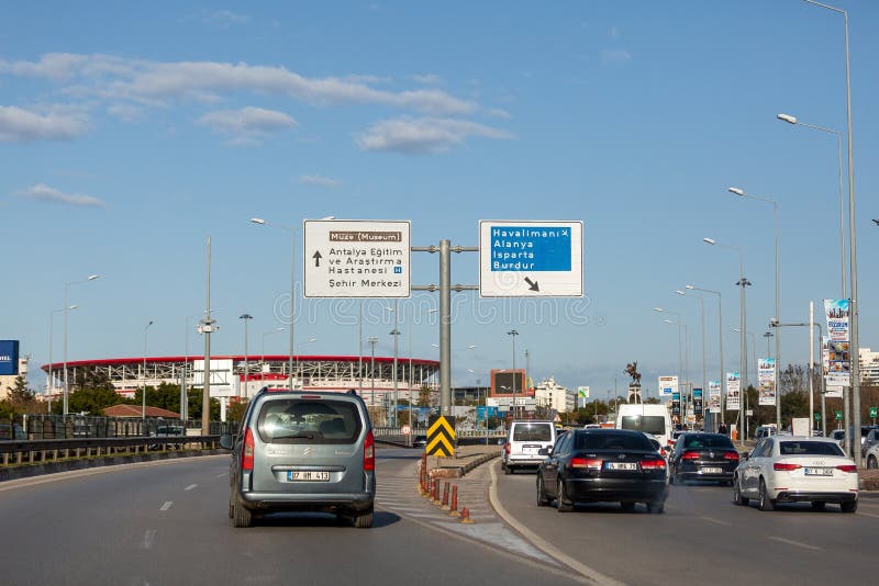 Antalya/Turkey - 20/03/2022: City Road Signs in Turkey Editorial Image ...