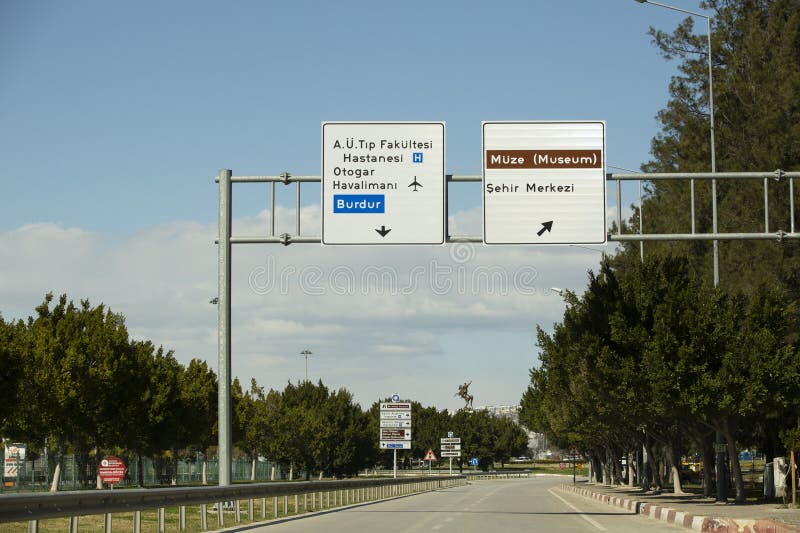 Antalya Turkey - 03 11 2020: City Road Signs in Turkey Editorial Photo ...