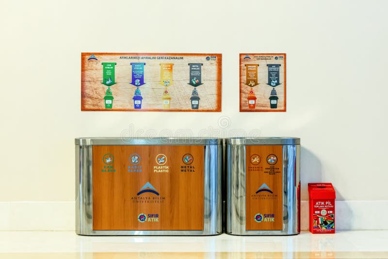 Garbage Sorting Boxes Used for the Waste Management System Called Stock ...