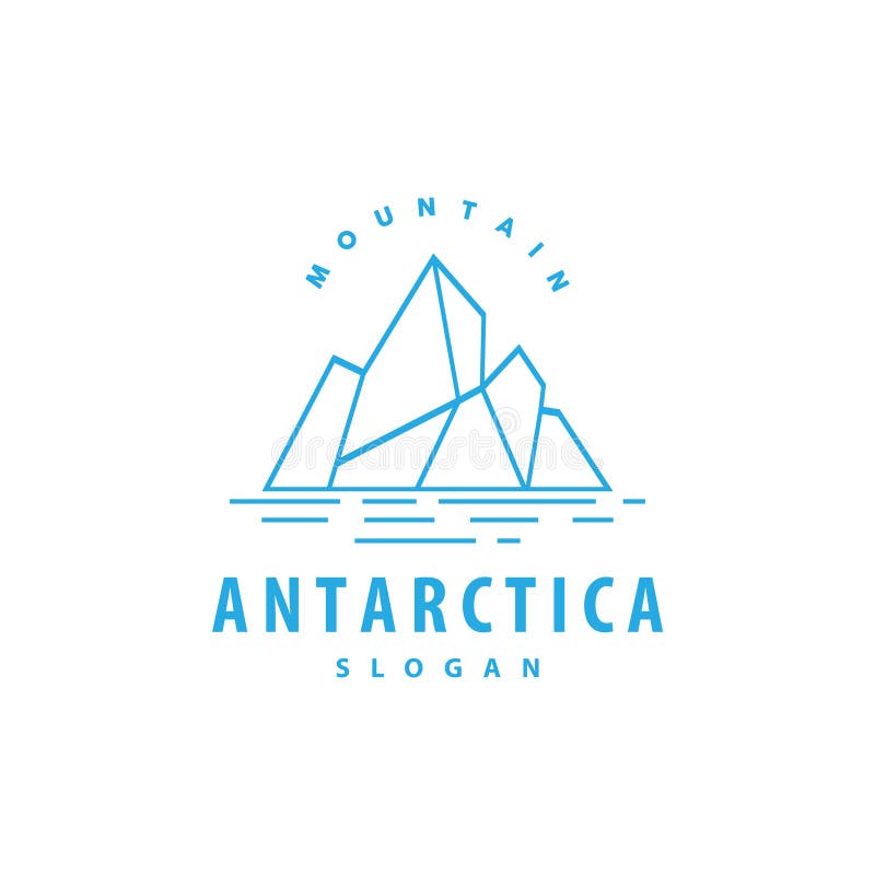 Antarctic Cold Mountain Iceberg Logo Design, Simple Vector Template ...