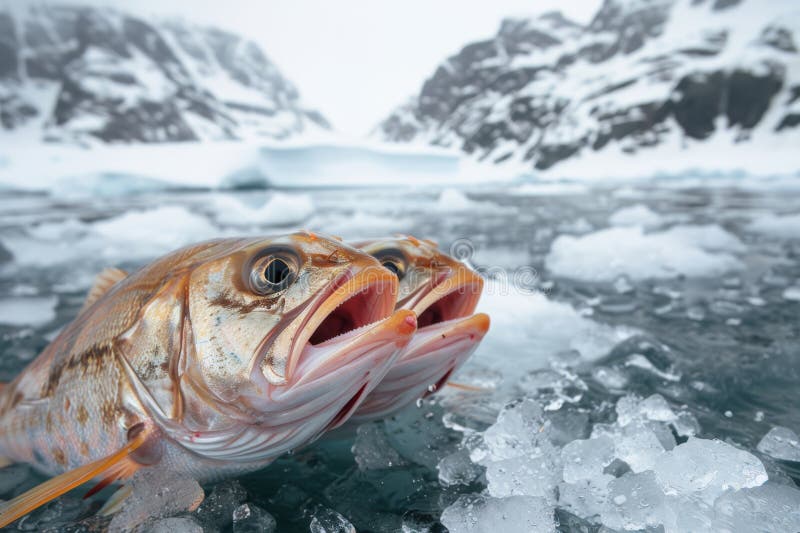 Antarctic Fish on a Glacial Surface, Symbolizing the Cold Polar Marine ...