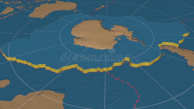Antarctic Plate Enlarged and Extruded, North Side - Grayscale Stock ...