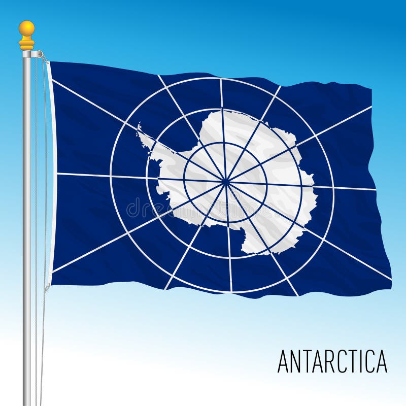 Antarctica Flag of the Territory and Map Stock Vector - Illustration of ...