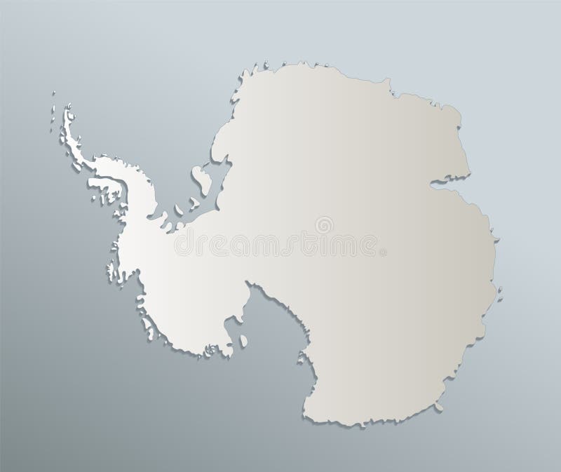 Blank Map of Antarctica. Thin Line Antarctica Map on a Transparent ...