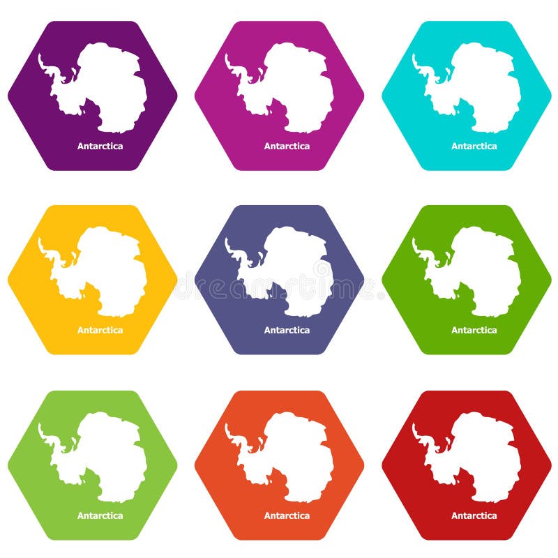 Antarctica Map Icons Set 9 Vector Stock Vector - Illustration of ...