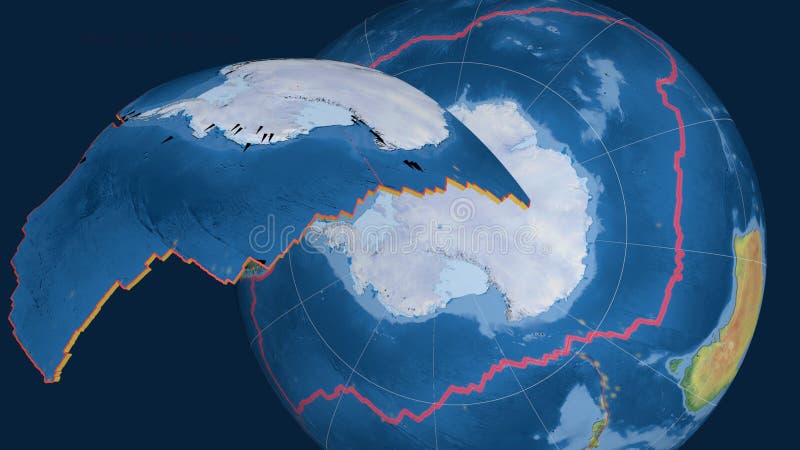 Antarctica Plate Presented - Natural Earth Stock Illustration ...