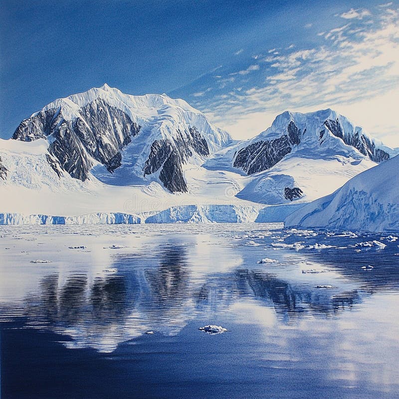 Antarctic Ice Sheet, Antarctica, Hyper Realistic Drawing Stock ...