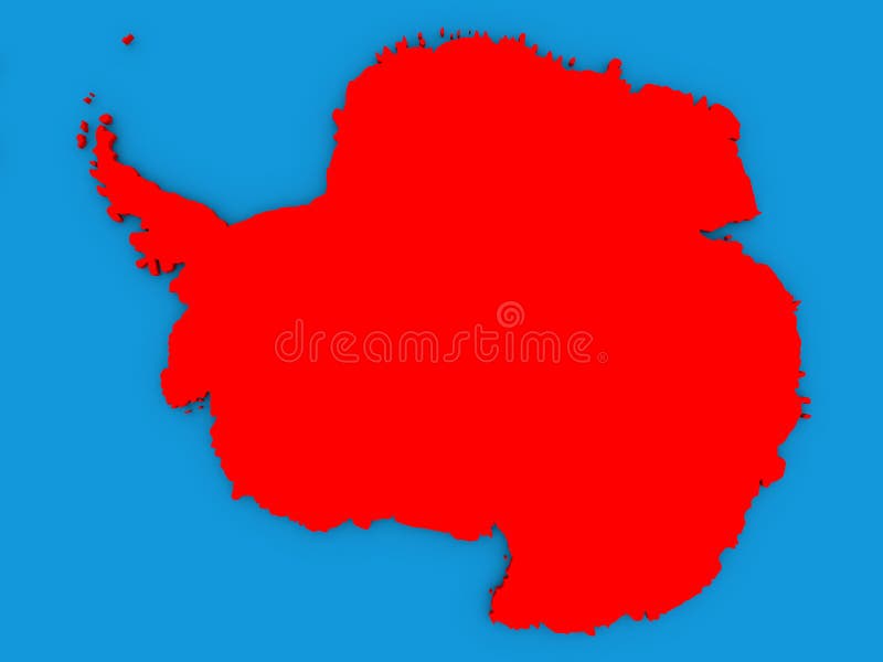 Antarctica in red on globe stock illustration. Illustration of ...