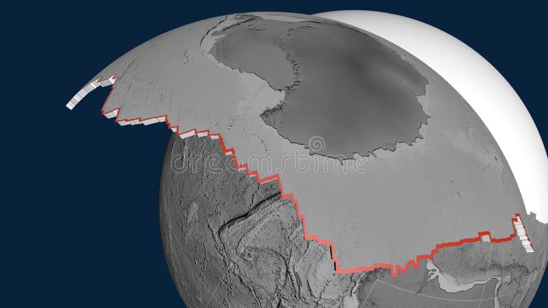 Antarctica Tectonic Plate. Elevation Stock Footage - Video of magma ...