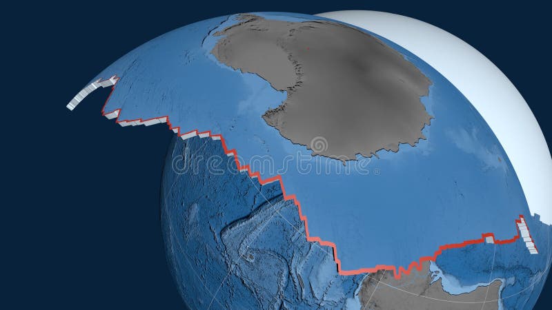 Antarctica Tectonic Plate. Elevation and Bathymetry Stock Footage ...