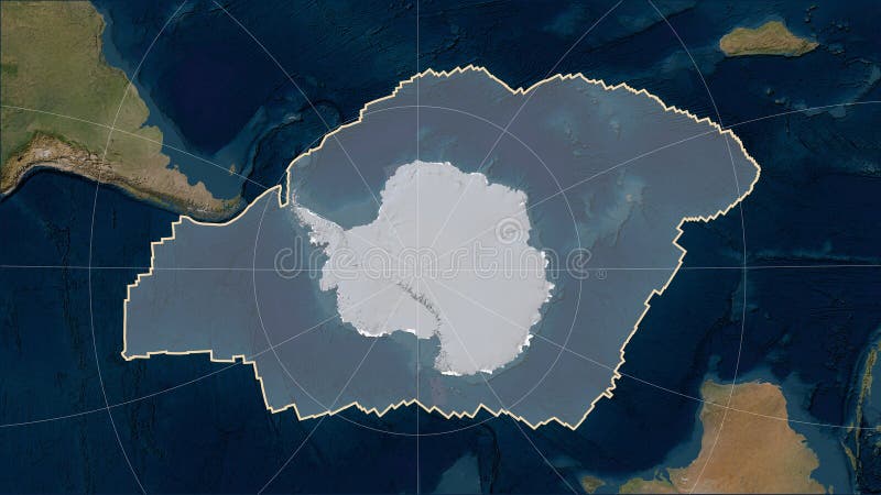 Antarctica Tectonic Plate. Satellite Map Stock Illustration ...