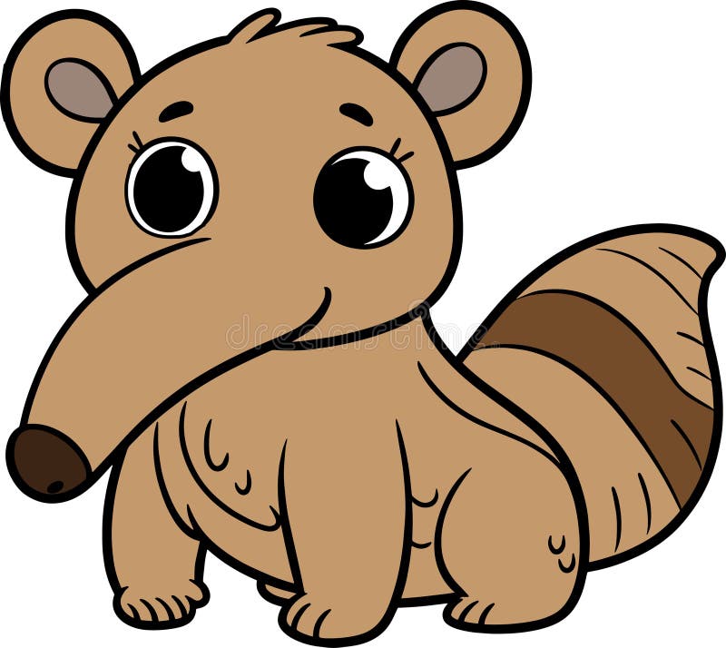 Anteater Cartoon Character Clipart Vector Isolate Stock Illustration ...