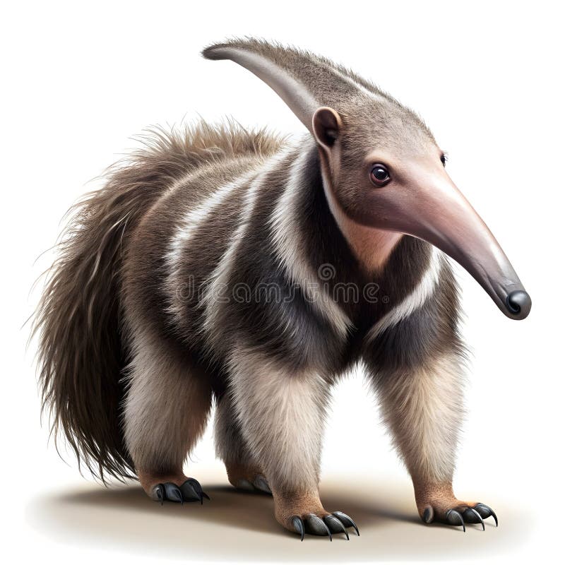 Anteater Isolated on White Background Stock Illustration - Illustration ...