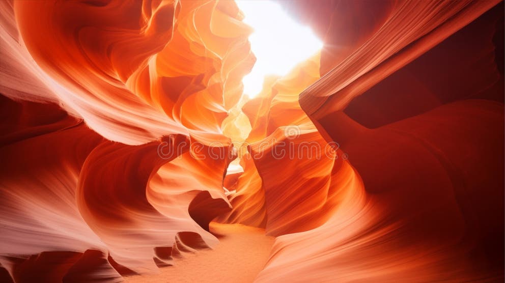 Antelope Canyon with path stock illustration. Illustration of canyon ...