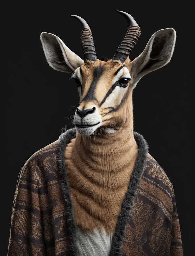 Antelope in Clothes. Man with a Head of an Antelope Stock Illustration ...
