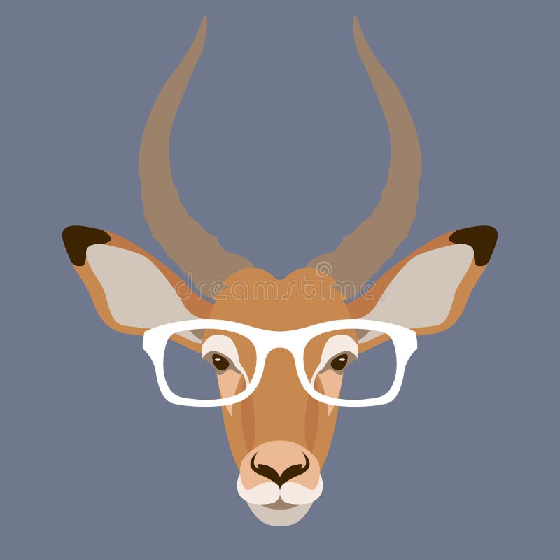Antelope Face, Vector Illustration,flat Style,front Stock Vector ...