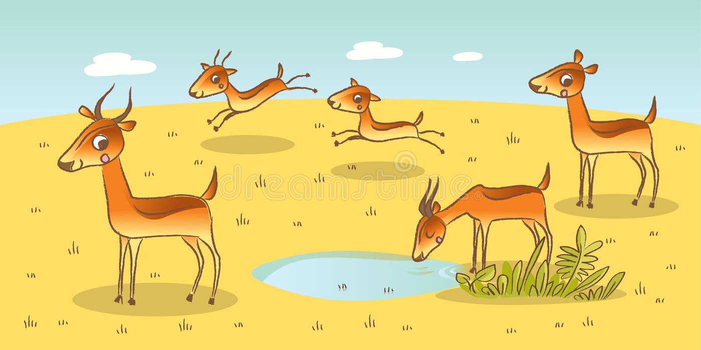 Cute Baby Antelope Stock Illustrations – 993 Cute Baby Antelope Stock ...