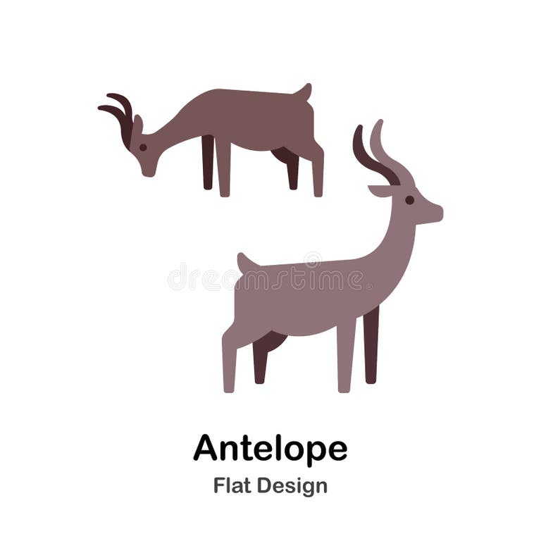Antelope Flat Icon stock vector. Illustration of african - 123790062