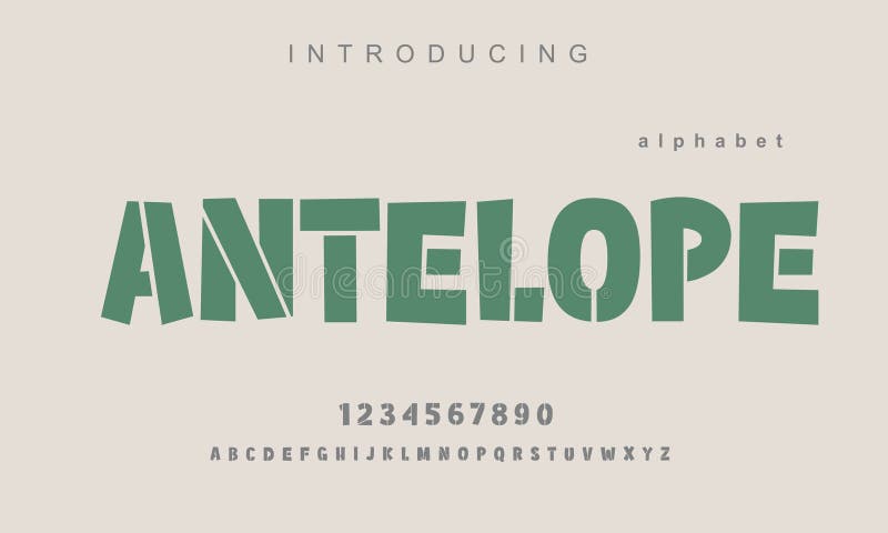 Antelope Font. Elegant Alphabet Letters Font and Number Ilustración del ...