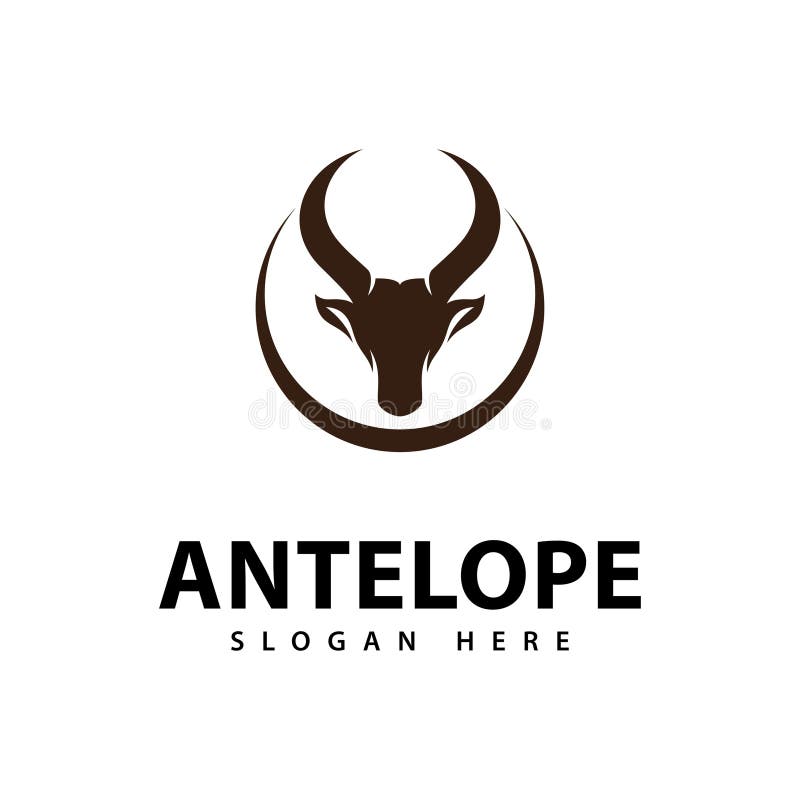 Antelope Head Logo Design Wild Animals Vector Illustration Stock Vector ...