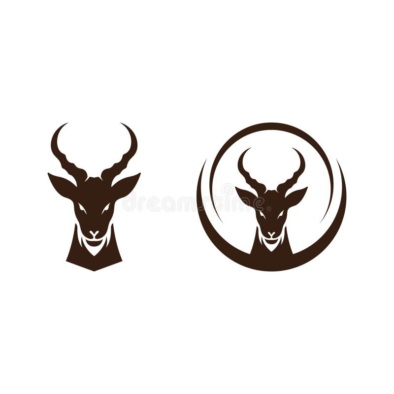 Antelope Head Logo Design Wild Animals Vector Illustration Stock Vector ...