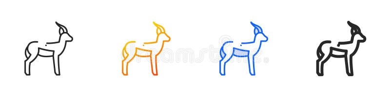 Antelope Icon.Thin Linear, Gradient, Blue Stroke and Bold Style Design Isolated on White ...