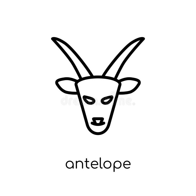 Antelope Icon. Trendy Modern Flat Linear Vector Antelope Icon on Stock Vector - Illustration of ...