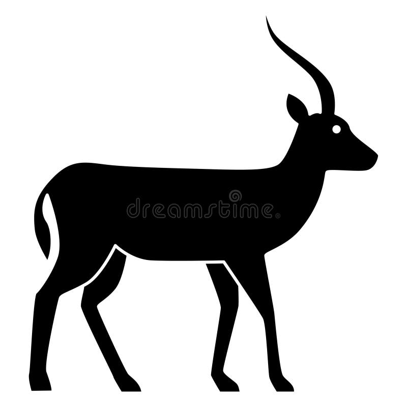 Antelope Icon Vector on Trendy Design Stock Illustration - Illustration of logotype, print ...