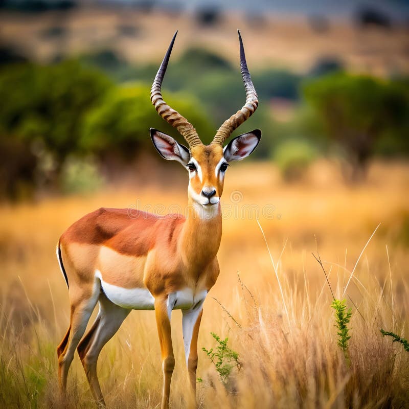 Antelope Isolated on Blur Background Stock Illustration - Illustration ...