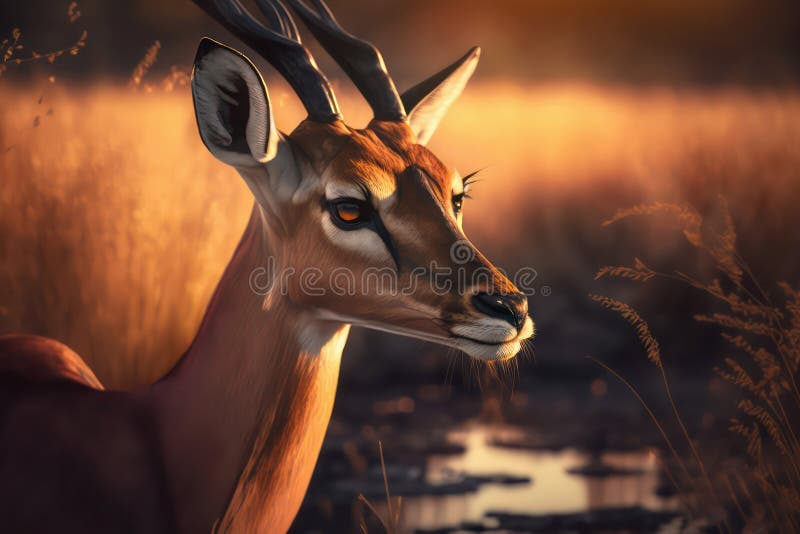 Portrait of an antelope. stock photo. Image of sunrise - 272162908